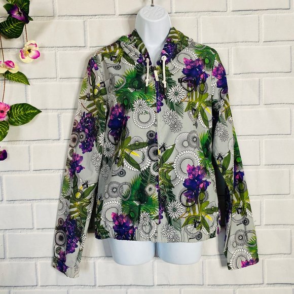 Bench | Jackets & Coats | Bench Floral Print Wind Rain Hooded Jacket ...